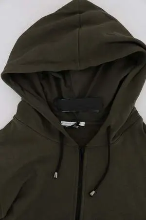 DANIELE ALESSANDRINI Full Zipper Hooded Cotton Sweater