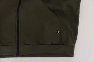 DANIELE ALESSANDRINI Full Zipper Hooded Cotton Sweater