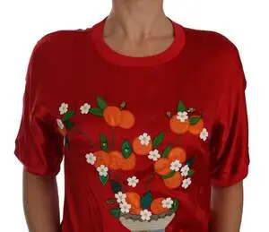 Dolce & Gabbana Silk T-shirt With Embroidery
