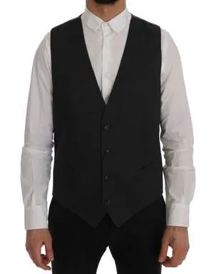 Dolce & Gabbana Staff Cotton Rayon Vest - Gray