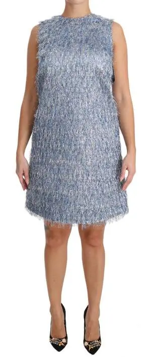 Dolce & Gabbana Fringe Shift Dress - Blue