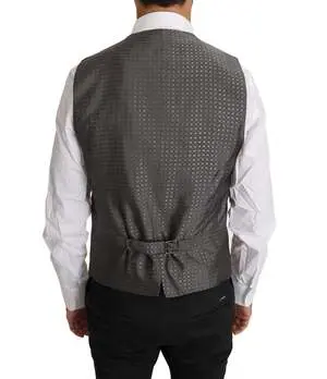 Dolce & Gabbana Wool Silk Formal Vest - Brown