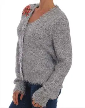 Dolce & Gabbana Floral Applique Cardigan Sweater