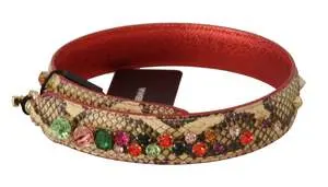 Dolce & Gabbana Exotic Leather Shoulder Strap With Crystals