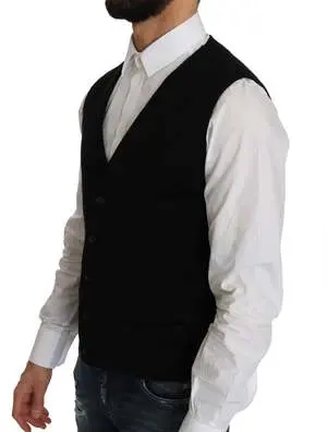 Dolce & Gabbana Waistcoat Woven Cotton - Black