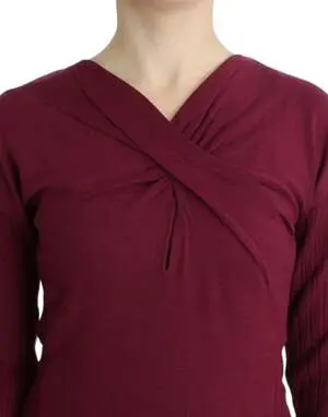 Roberto Cavalli Knitted Virgin Wool Keyhole Sweater - Purple