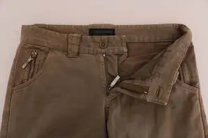 Ermanno Scervino Cotton Slim Fit Trousers - Brown