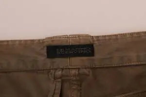 Ermanno Scervino Cotton Slim Fit Trousers - Brown