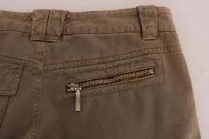 Ermanno Scervino Cotton Slim Fit Trousers - Brown