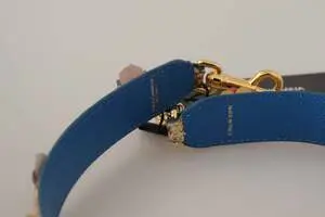 Dolce & Gabbana Python Leather Floral Studded Shoulder Strap