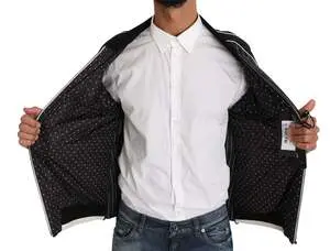 Dolce & Gabbana Sequined Beaded Bomber Jacket - Black