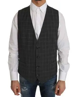 Dolce & Gabbana Checkered Wool-blend Vest
