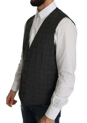 Dolce & Gabbana Checkered Wool-blend Vest