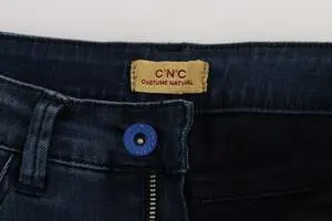 Costume National Slim Fit Cotton Blend Jeans