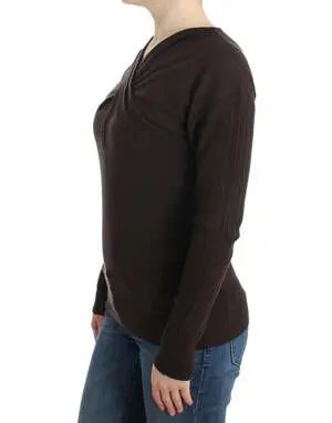 Roberto Cavalli Keyhole Virgin Wool Sweater - Brown