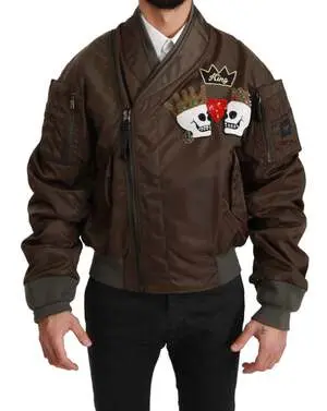 Dolce & Gabbana Logo Appliqued Bomber Jacket