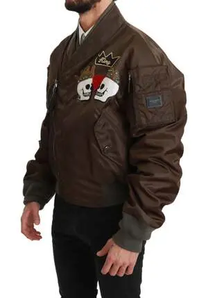 Dolce & Gabbana Logo Appliqued Bomber Jacket