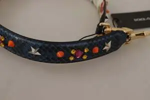 Dolce & Gabbana Exotic Leather Crystals Reversible Shoulder Strap