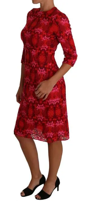 Dolce & Gabbana Floral Crochet Lace Sheath Dress