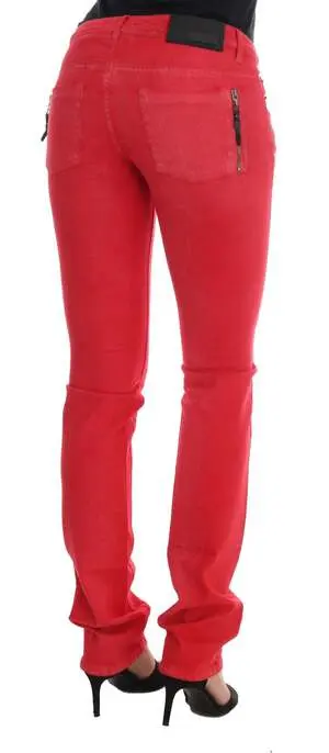 Costume National Cotton Stretch Slim Jeans - Red