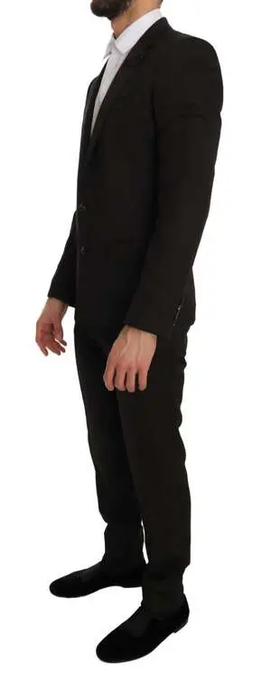 Dolce & Gabbana Wool Crystal Bee Slim Fit Martini - Brown