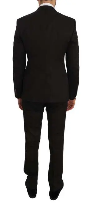 Dolce & Gabbana Wool Crystal Bee Slim Fit Martini - Brown