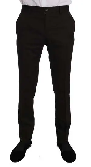 Dolce & Gabbana Wool Crystal Bee Slim Fit Martini - Brown