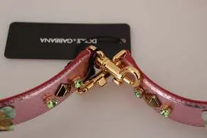 Dolce & Gabbana Metallic Leather Studded Shoulder Strap - Pink