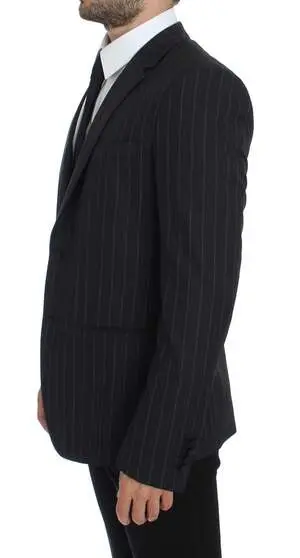 Dolce & Gabbana Striped Slim Fit Wool Blazer
