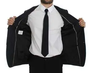 Dolce & Gabbana Striped Slim Fit Wool Blazer