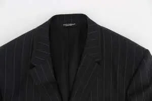 Dolce & Gabbana Striped Slim Fit Wool Blazer
