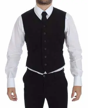 Dolce & Gabbana Flax Cotton Dress Vest - Black