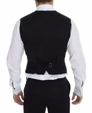 Dolce & Gabbana Flax Cotton Dress Vest - Black