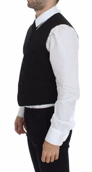 Dolce & Gabbana Flax Cotton Dress Vest - Black