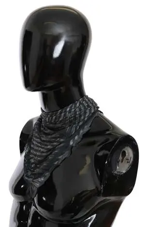 Costume National Gray Viscose Foulard Branded Scarf