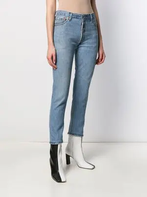 RE/DONE High-rise Cropped Jeans - Indigo