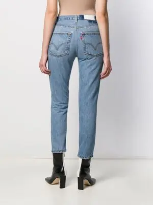 RE/DONE High-rise Cropped Jeans - Indigo