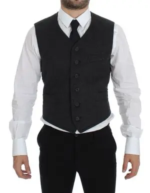 Dolce & Gabbana Wool Blend Single Breasted Vest
