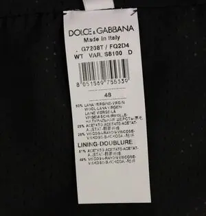 Dolce & Gabbana Wool Blend Single Breasted Vest