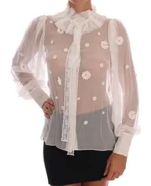 Dolce & Gabbana Daisy Applique Silk Shirt