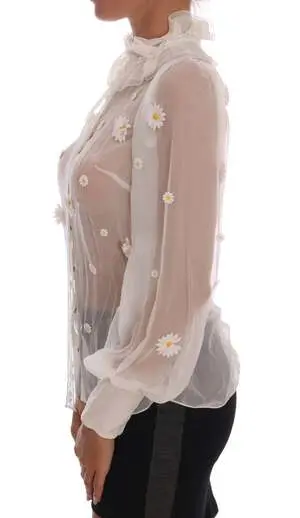 Dolce & Gabbana Daisy Applique Silk Shirt