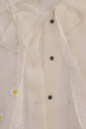 Dolce & Gabbana Daisy Applique Silk Shirt