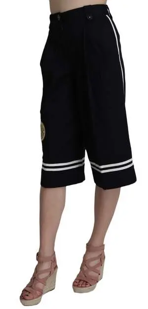 Dolce & Gabbana Cotton Cropped Embellished Trousers