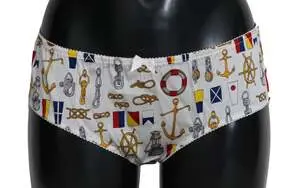 Dolce & Gabbana Underwear Sailor Print Silk Bottoms - Black
