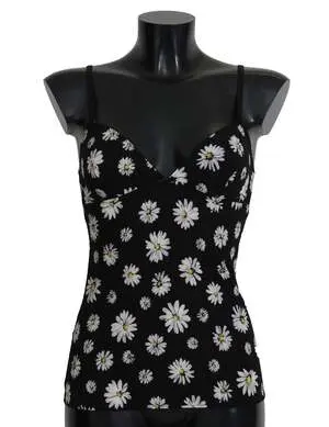 Dolce & Gabbana Daisy Floral Print Chemise - Black
