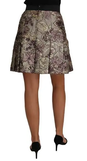 Dolce & Gabbana Floral Print Jacquard A-line Mini Skirt