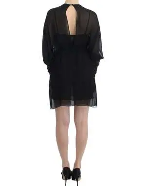 Roberto Cavalli Long Sleeve Silk Blouson Dress
