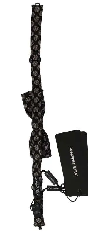 Dolce & Gabbana Silk Polka Dot Jacquard Bow Tie - Brown