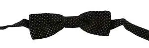 Dolce & Gabbana Polka Dots Silk Bow Tie - Black
