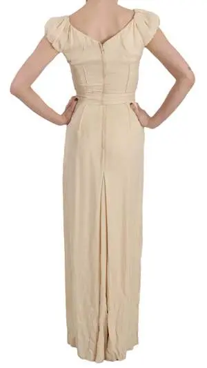 Dolce & Gabbana Silk Column Cap-sleeve Gown